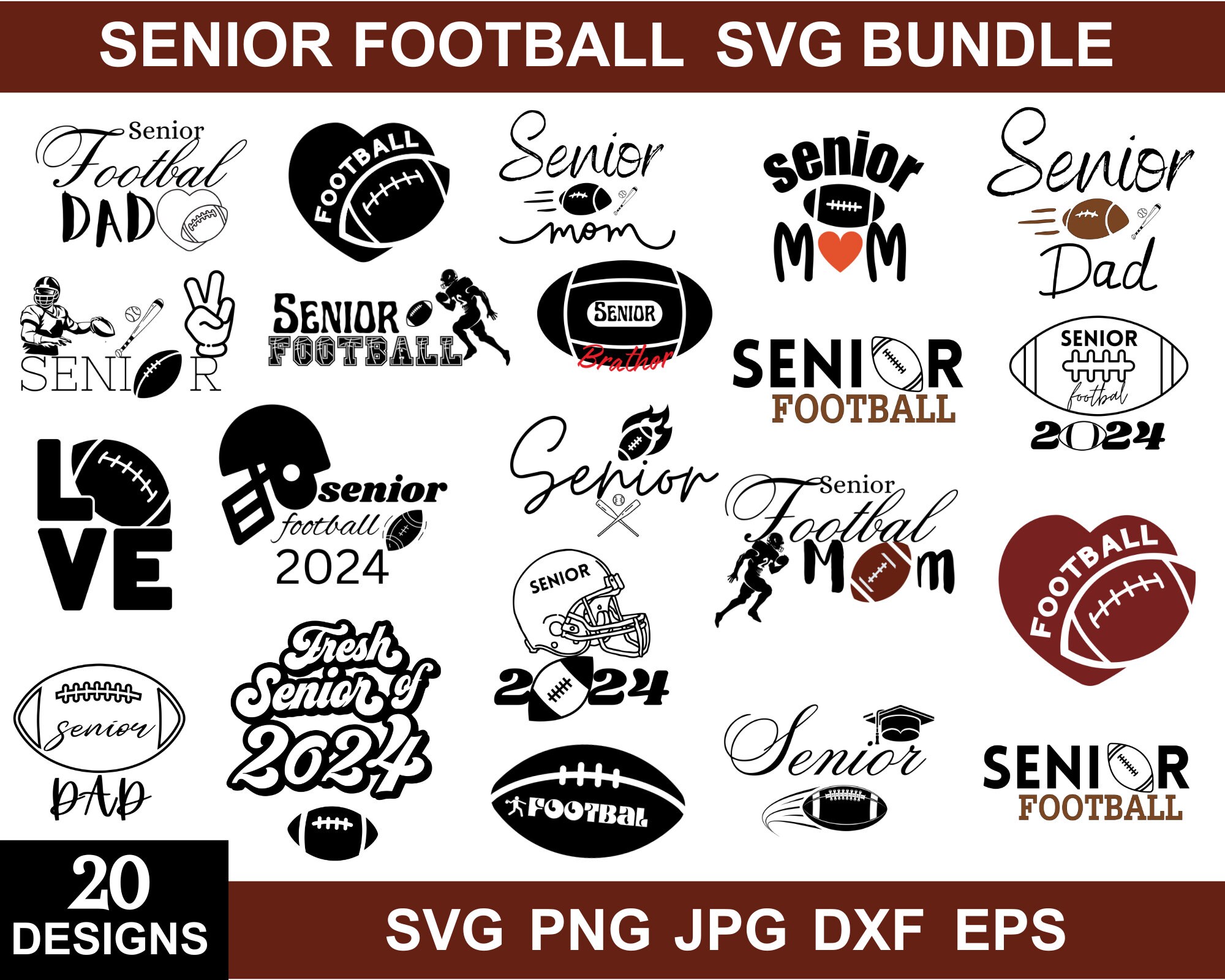 Senior Football Svg, Football Senior Svg, Senior Football Clipart ...