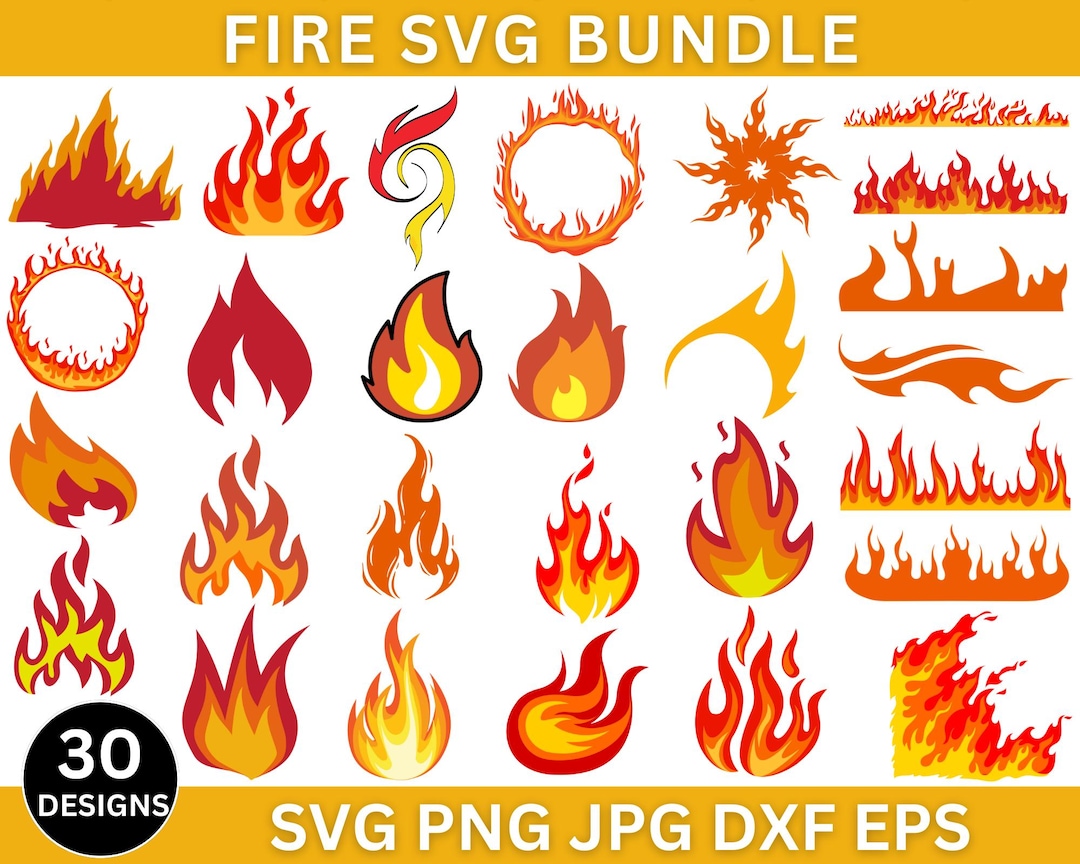 Fire Svg Bundle, Fire Clipart, Fire Png Bundle, Fire Flames Svg, Fire ...