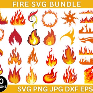 Fire Svg Bundle, Fire Clipart, Fire Png Bundle, Fire Flames Svg, Fire ...