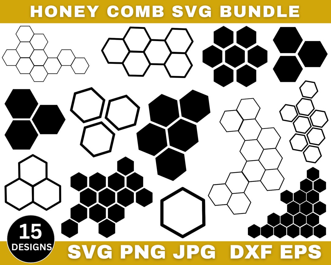 Honeycomb Pattern Svg Png Bundle, Honeycomb Bee Pattern,hexagon Pattern ...