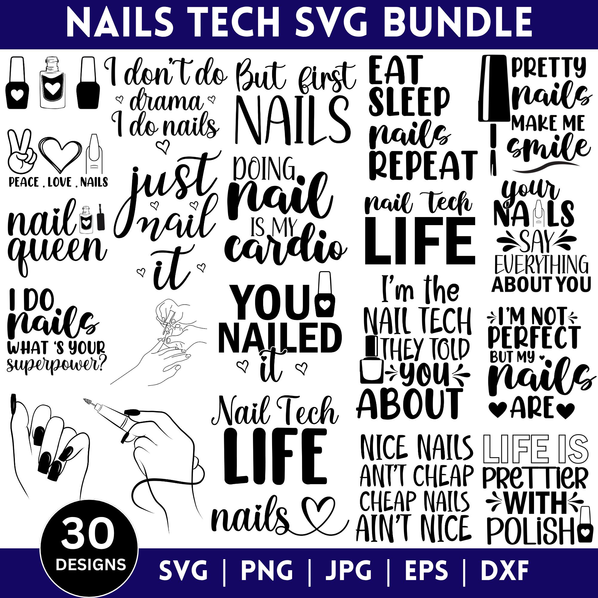 Nail Tech SVG Bundle, Nail Artist SVG, Nail Polish Png, Girl Hand Svg ...