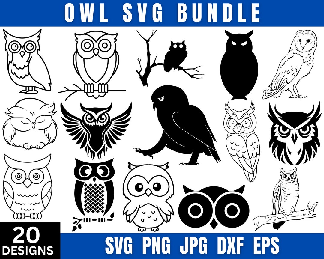 Owl Svg Png Digital Designs, Owl Clipart, Owl Png Bundle, Owl Svg ...