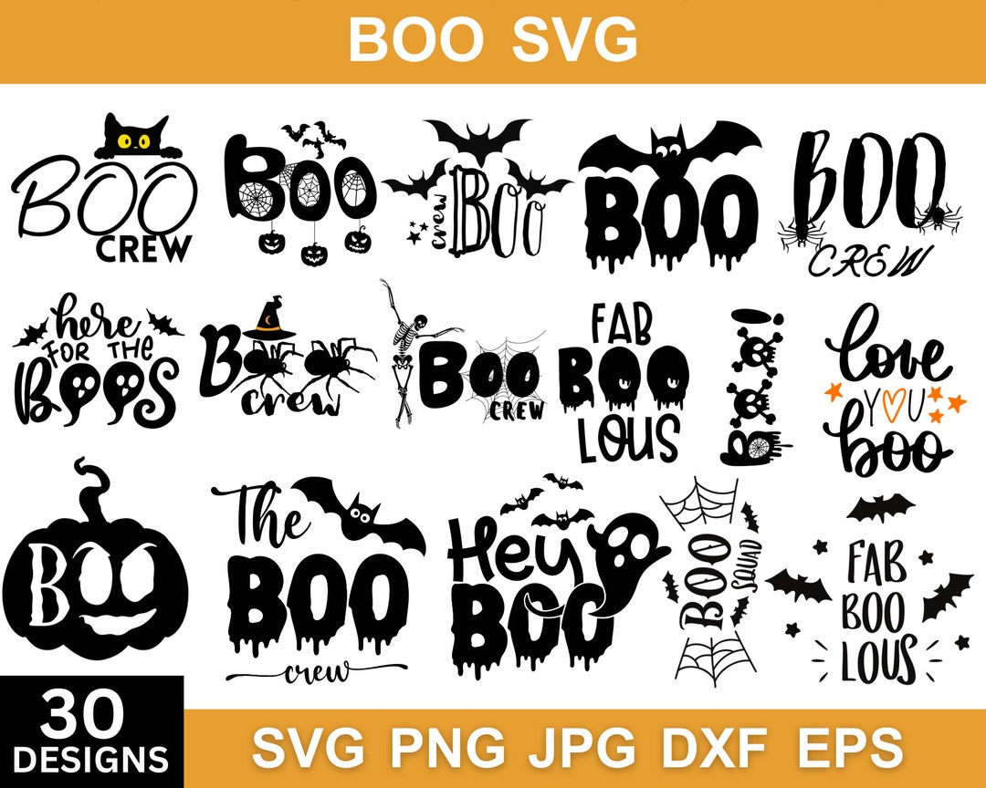Halloween Boo Svg Bundle, Boo Svg Bundle, Boo Png Bundle, Halloween Boo ...