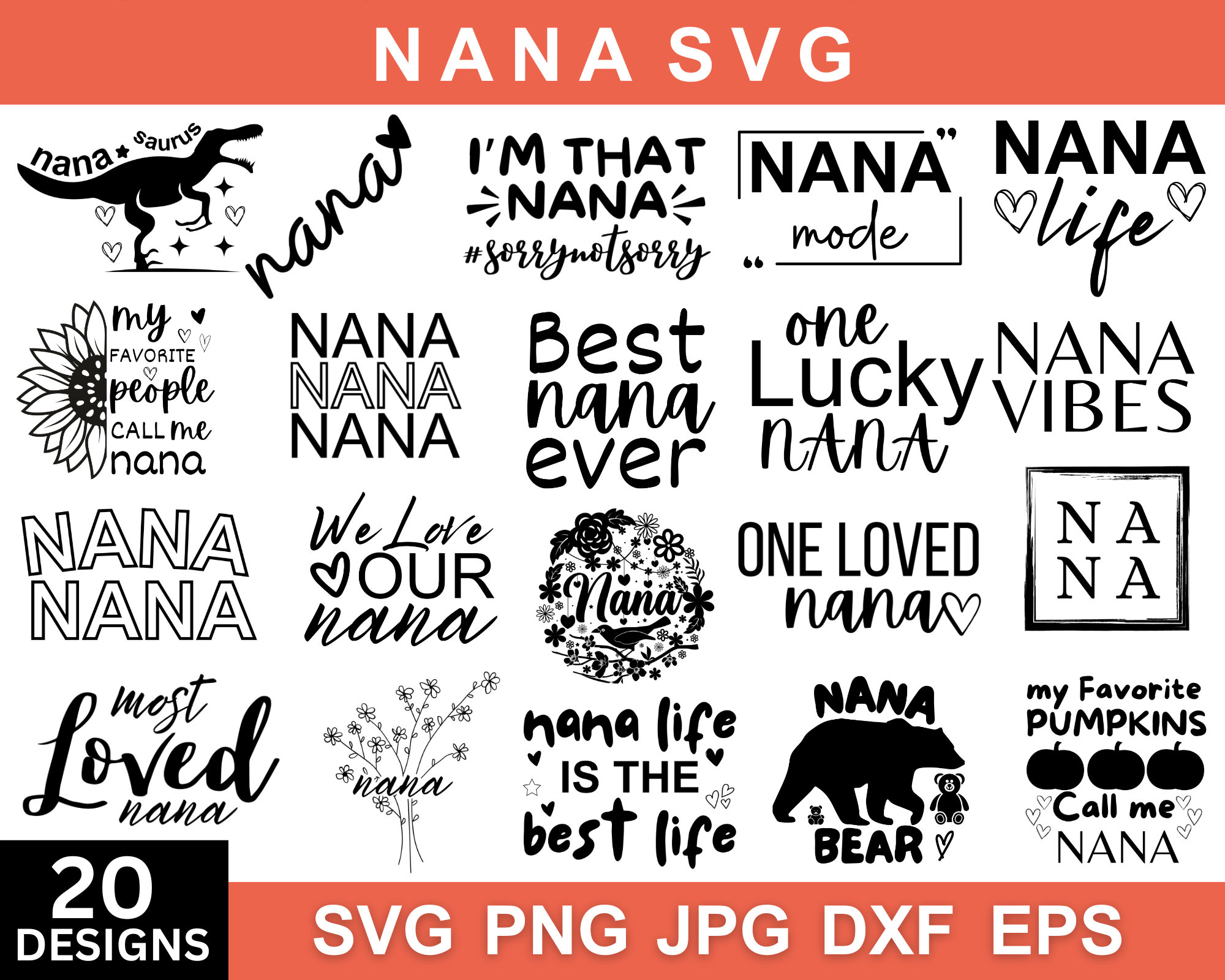 Nana Svg Bundle, Gift for Nana, Nana Quote Svg, Nana Shirt Svg, Best Nana Ever Svg, Nana Png ...
