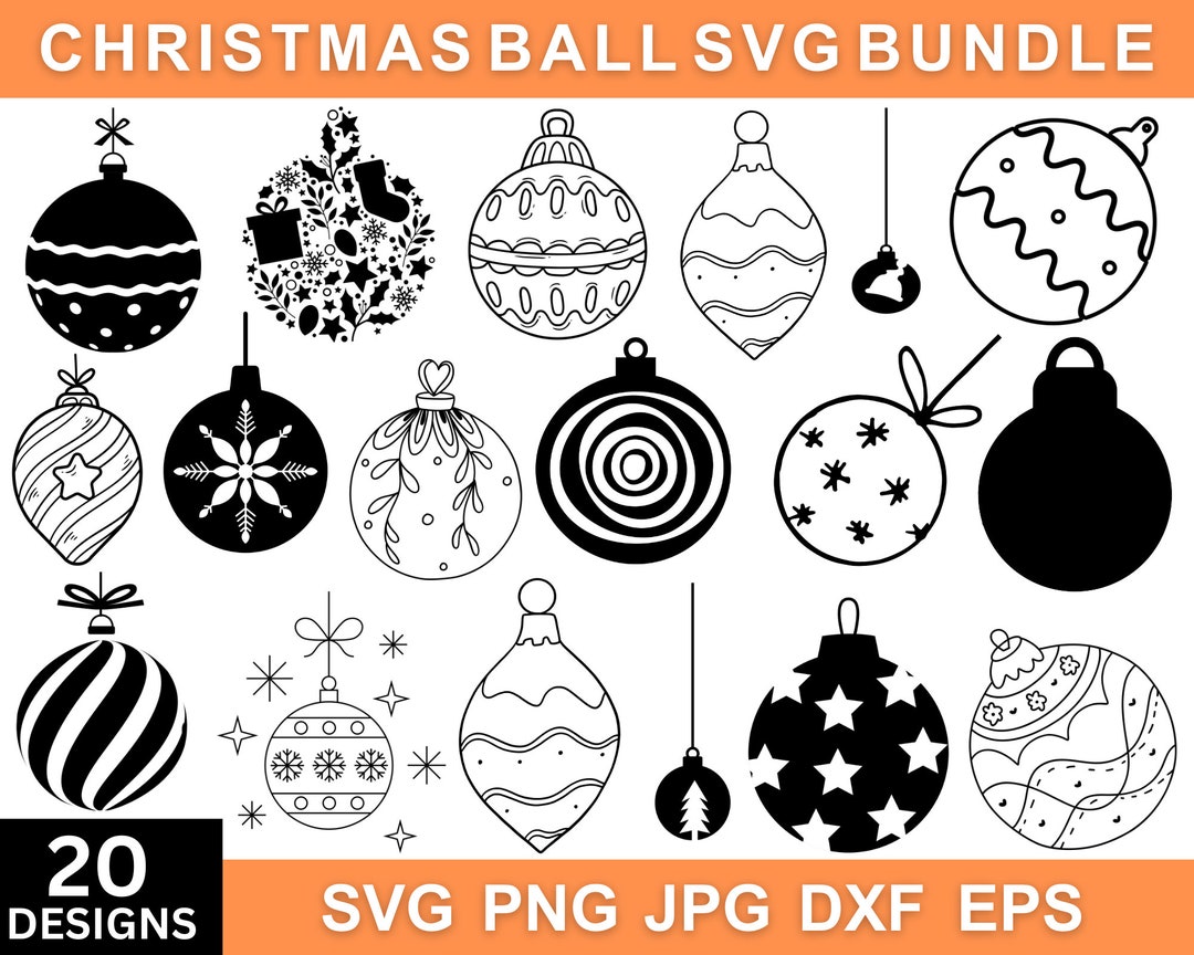 Christmas Balls Svg Bundle, Christmas Ornaments Svg, Christmas Clipart ...