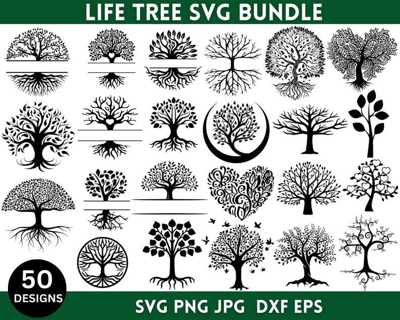 Paquete svg de árbol genealógico, árbol de la vida svg, rama de árbol ...