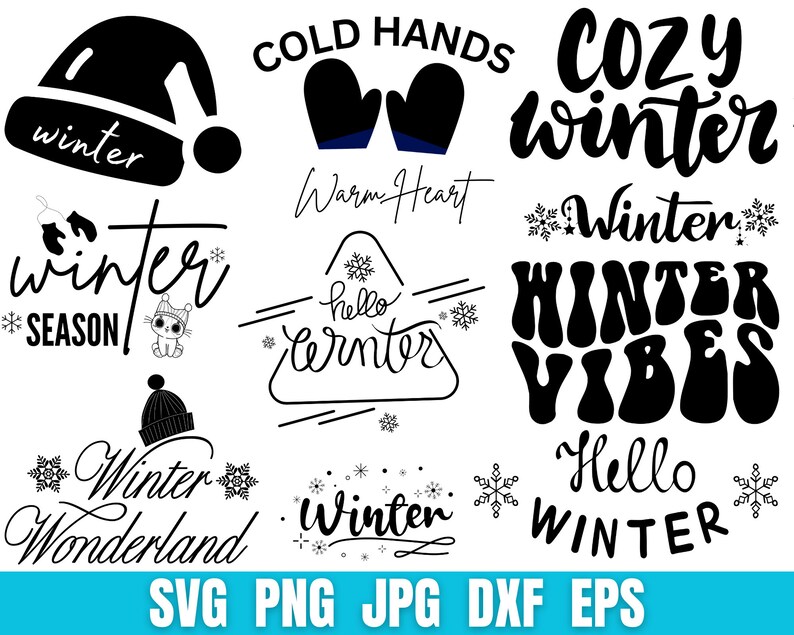 Winter Svg Bundle, Winter Svg, Winter Png Bundle, Christmas Svg Bundle ...