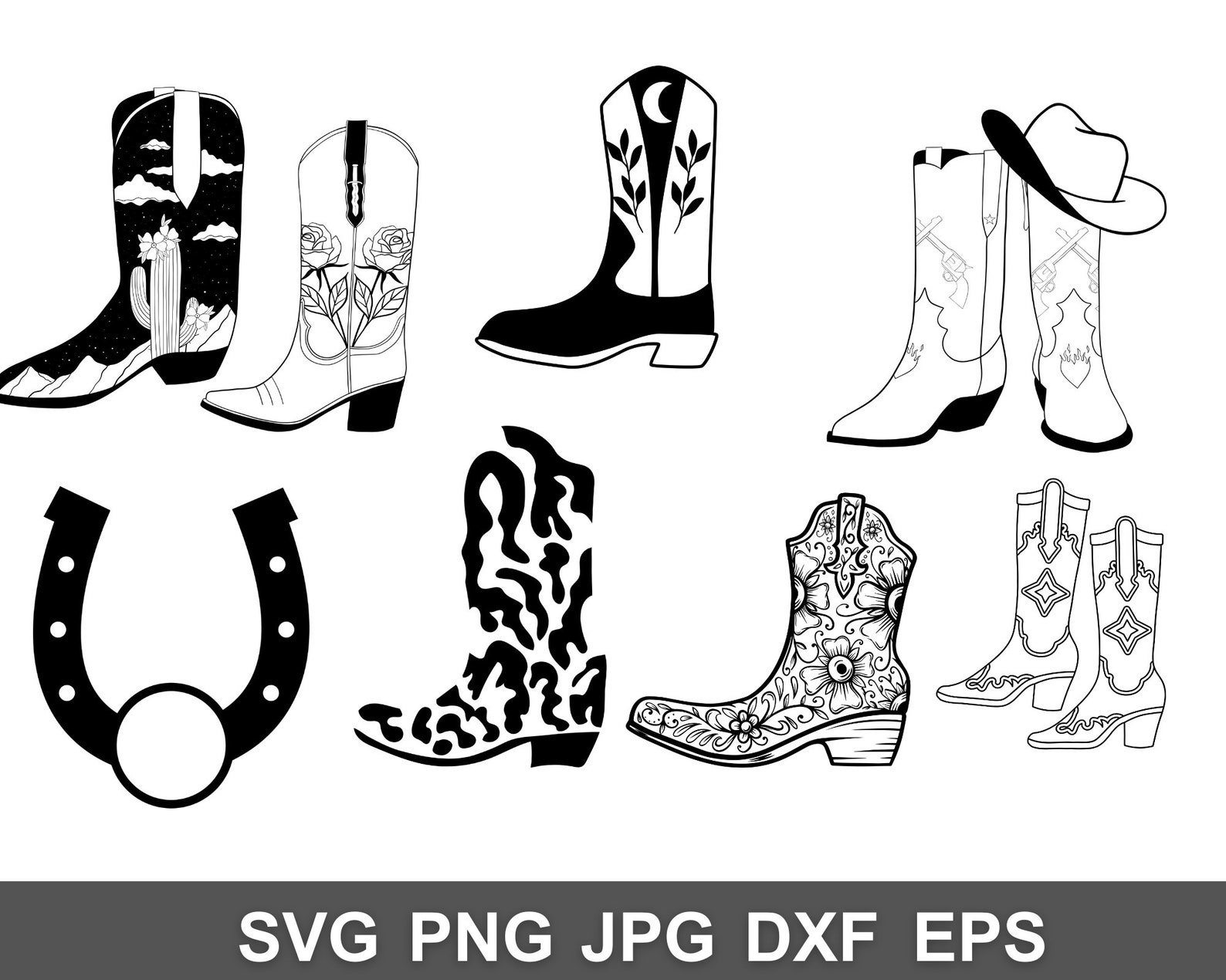 Cowboy Boot Svg Bundle, Cowboy Boot Png, Cowboy Hat Svg, Cowgirl Svg ...