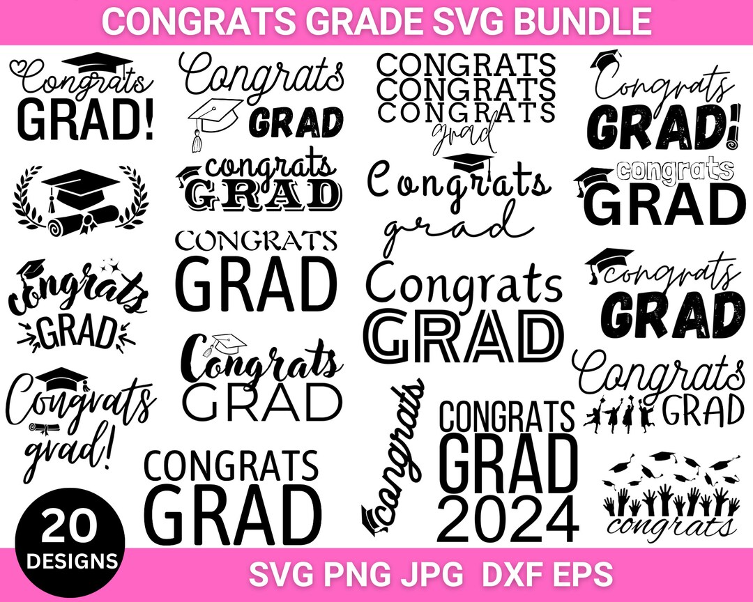 20 Congrats Grad Svg Designs, Graduation Svg, Graduate Png, Congrats ...