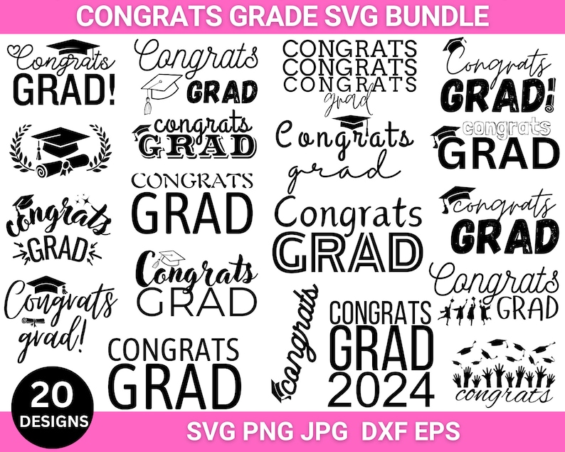 20 Congrats Grad Svg Designs, Graduation Svg, Graduate Png, Congrats ...