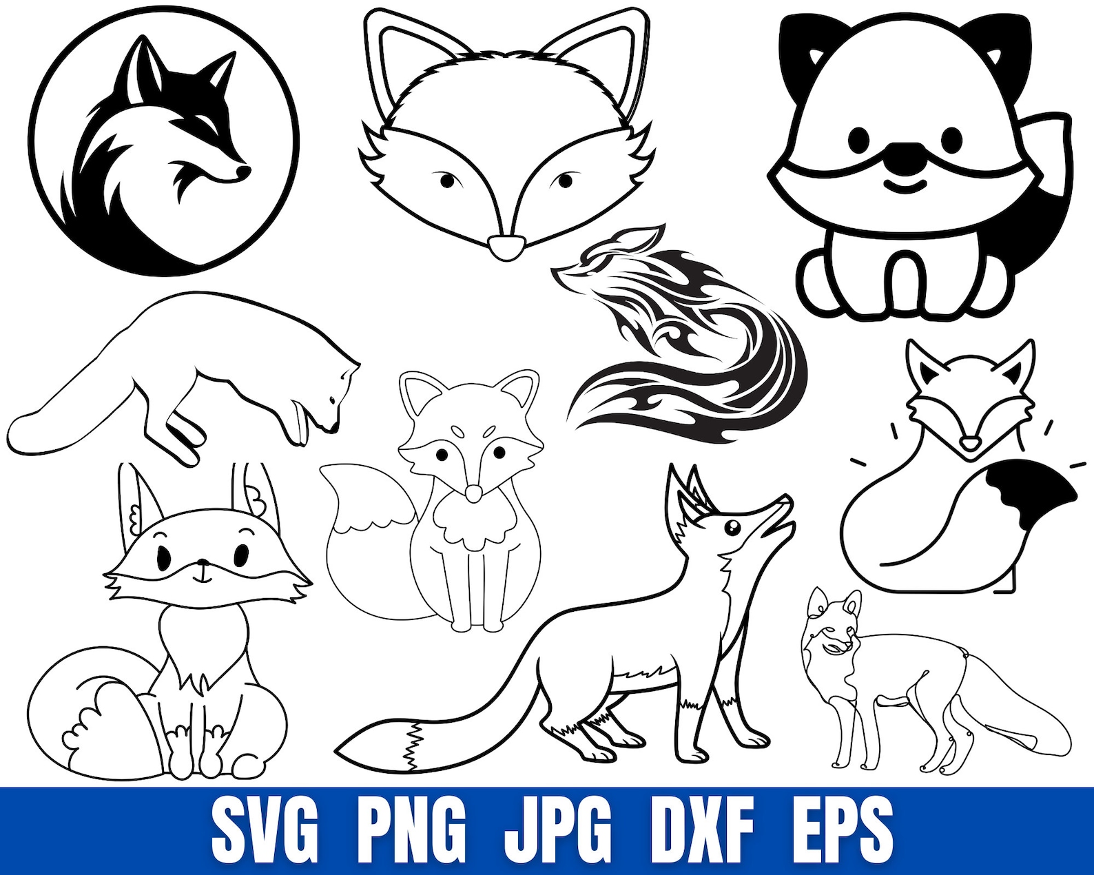 Fox Svg Bundle, Fox Png Bundle, Fox Vector Files, Animal Lover Svg, Fox ...