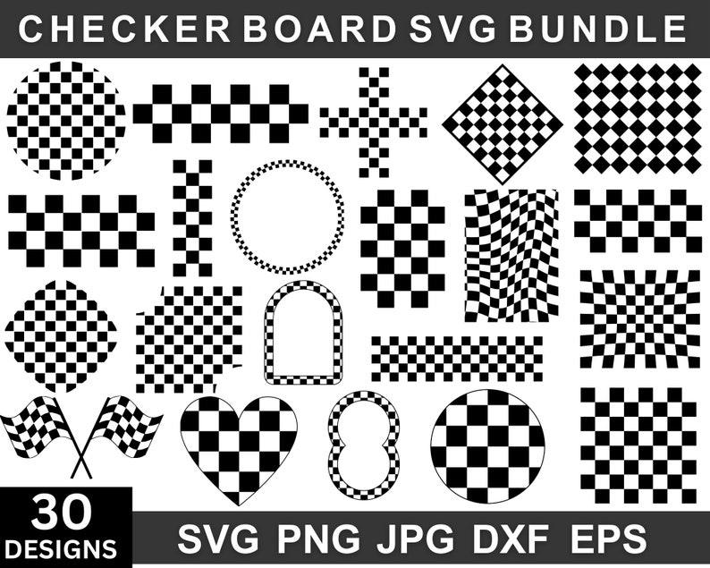 Checkerboard Svg Bundle, Checkerboard Png, Checkers Svg, Checkered Flag ...