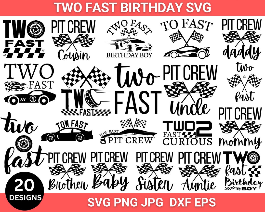 Two Fast Birthday Svg, Two Fast Birthday Png, Svg Files for Shirts ...