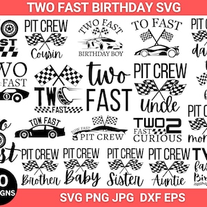 Two Fast Birthday Svg, Two Fast Birthday Png, Svg Files for Shirts ...
