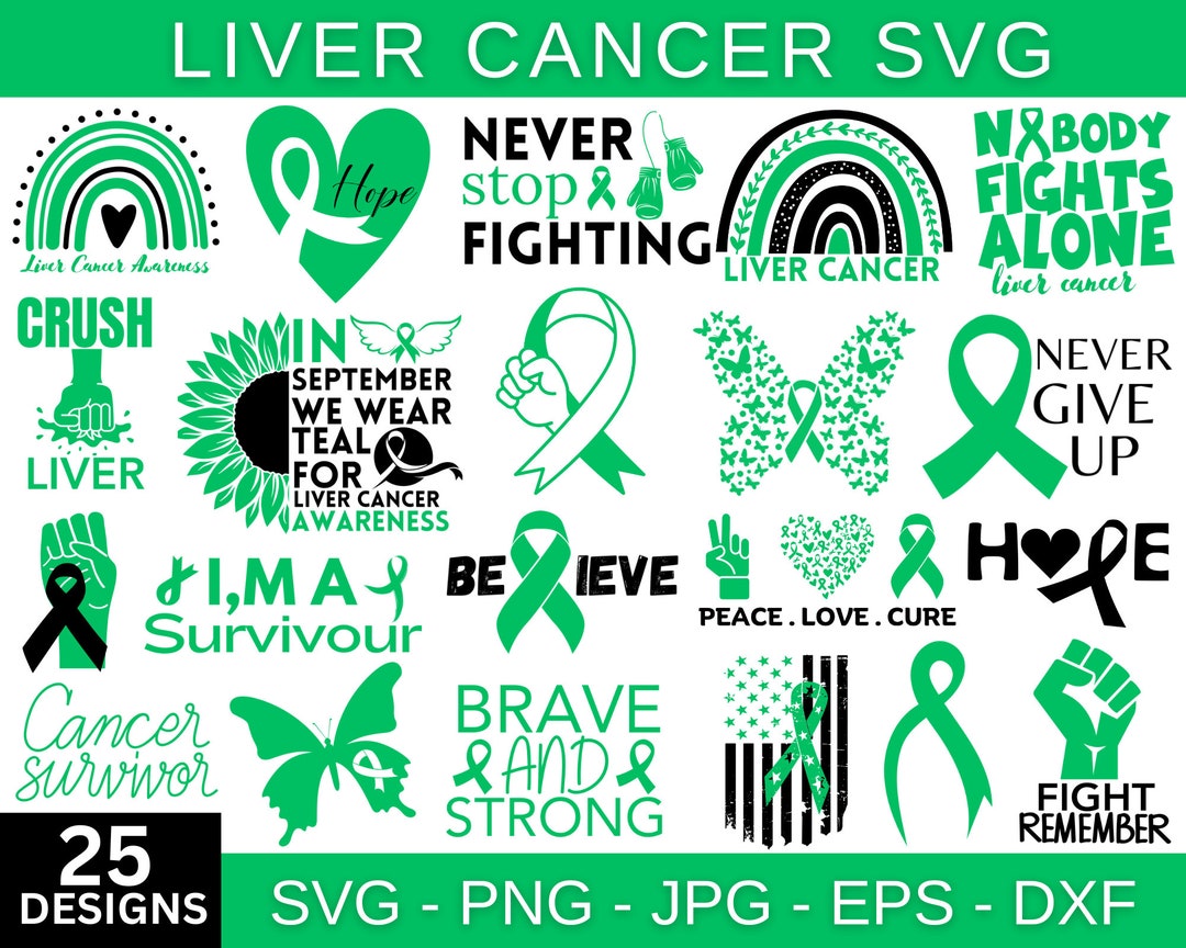 Liver Cancer Svg Bundle, Cancer Awareness Svg / Png, Liver Cancer ...