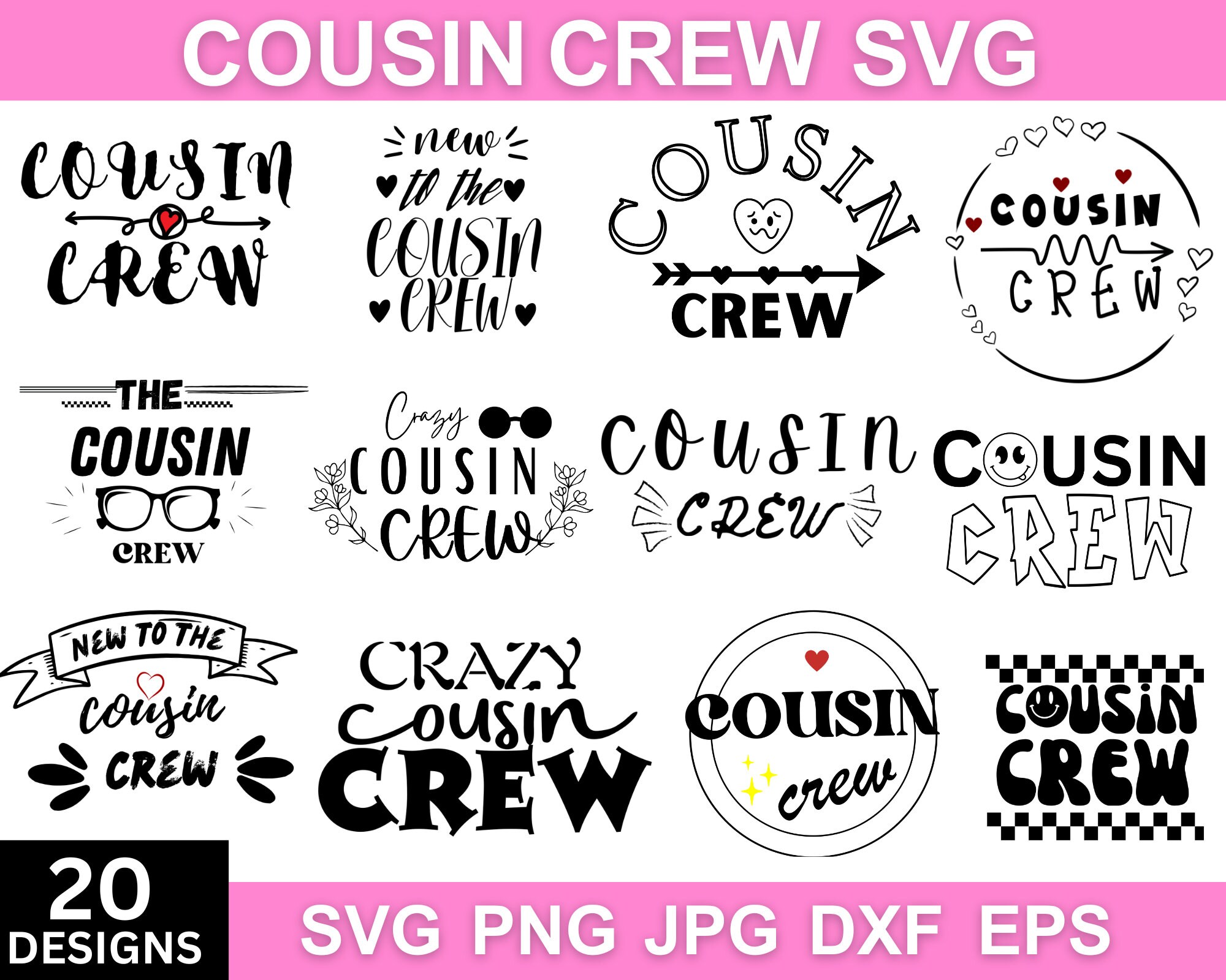 Cousin Bundle, Cousin Svg Bundle, Cousin Crew Svg, Cousin Png, Cousin ...