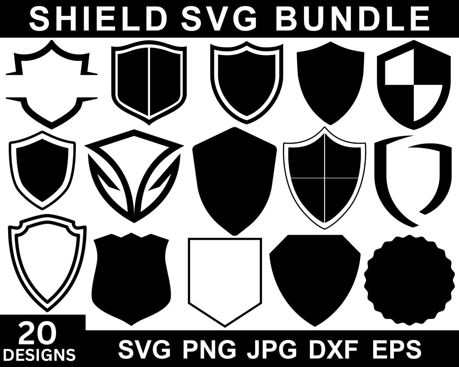 Shield Svg Bundle, Shield Png Bundle, Shield Clipart, Shield Vector ...