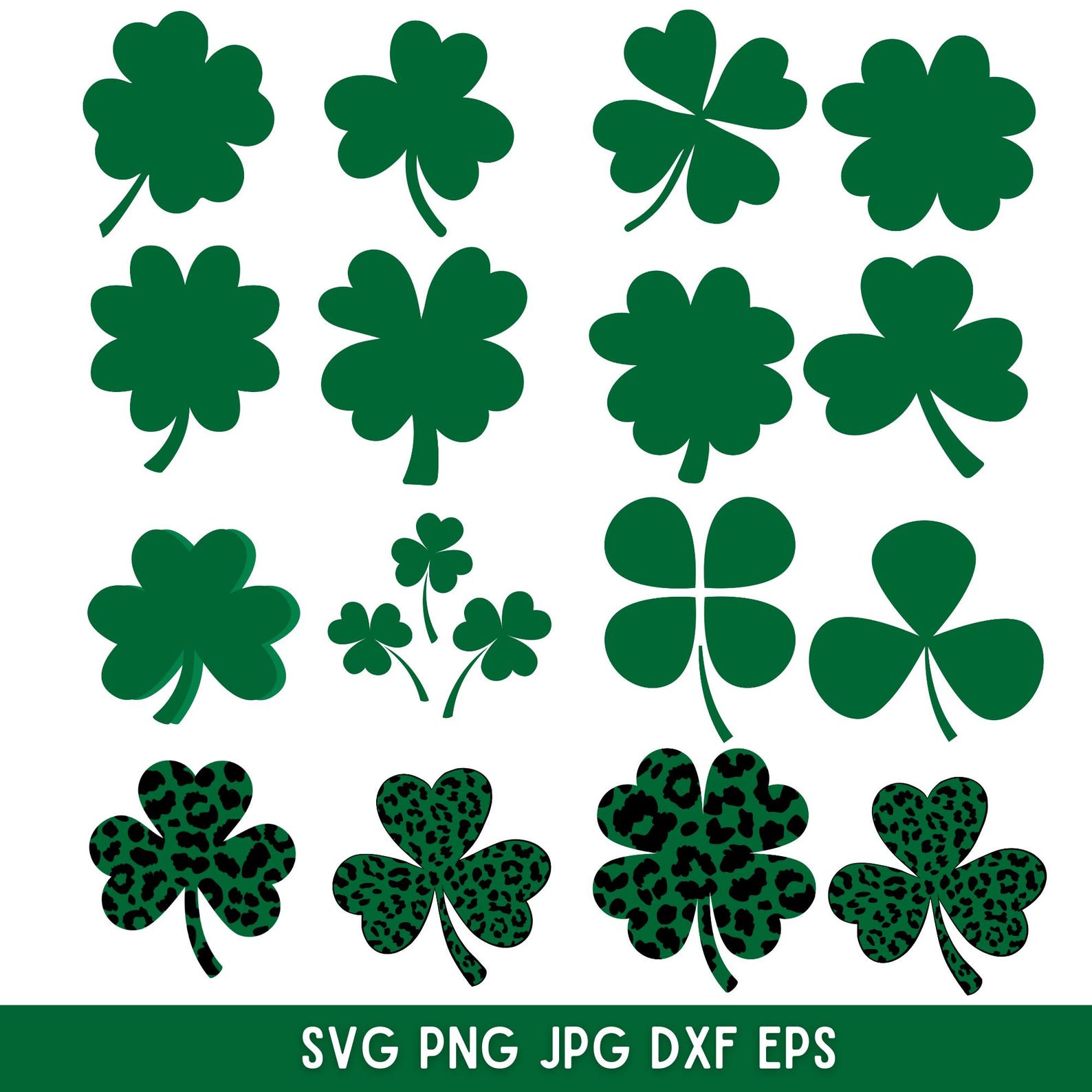 Shamrock Svg Bundle, Clover Svg, Lucky Clover Svg, St Patricks Day Svg ...