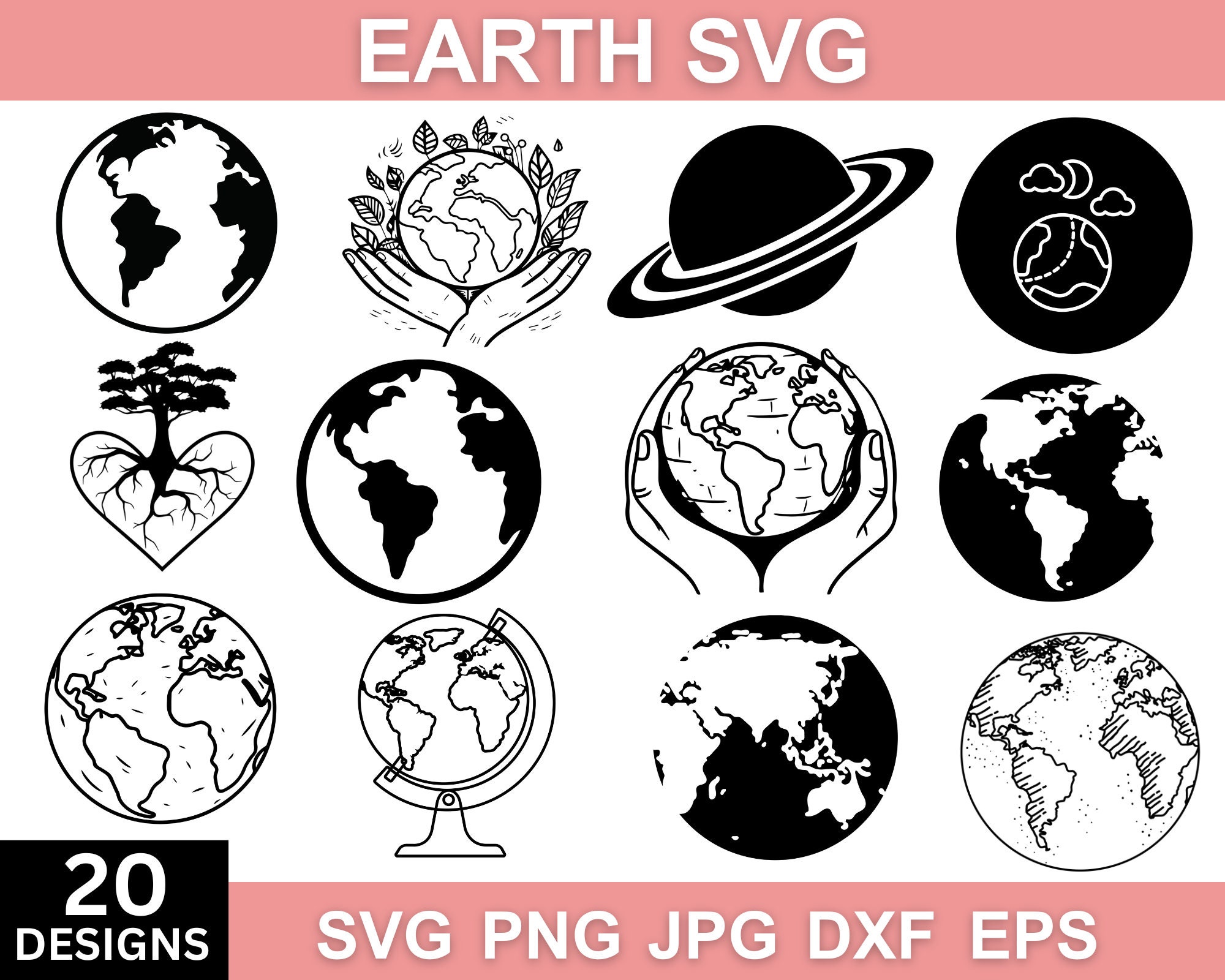Earth Svg Bundle, Earth Clipart, Earth Vector, Earth Day Svg, Earth Day ...