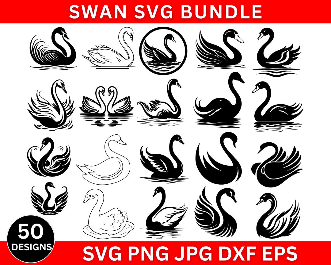 50+ Swan Svg Bundle, Swan Png, Swan Clipart, Swan Silhouette, Svg Files for Cricut, Vector Files ...