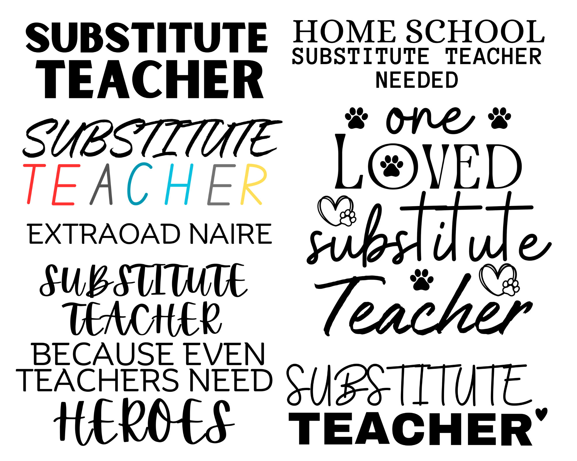Substitute Teacher Svg, Substitute Teacher Clipart, Back to School Svg ...