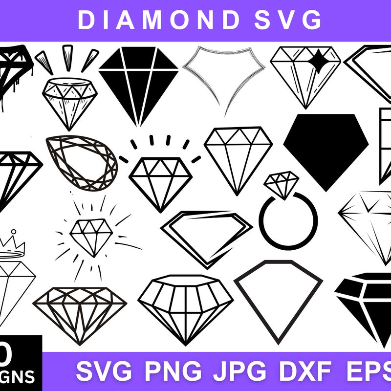Diamond Svg - Etsy