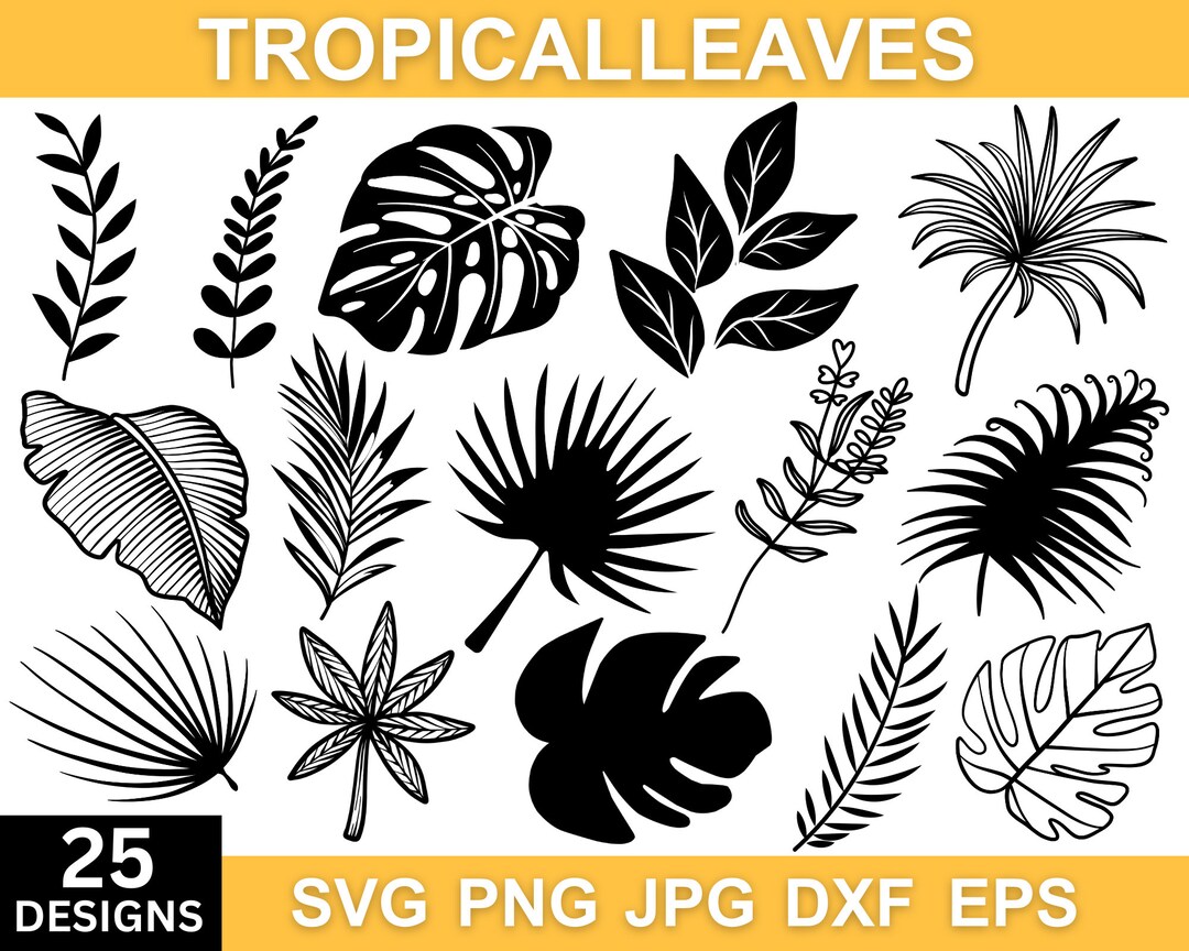 Tropical Leaves Svg, Tropical Leaves Png, Tropical Leaf Svg, Leaf Svg ...