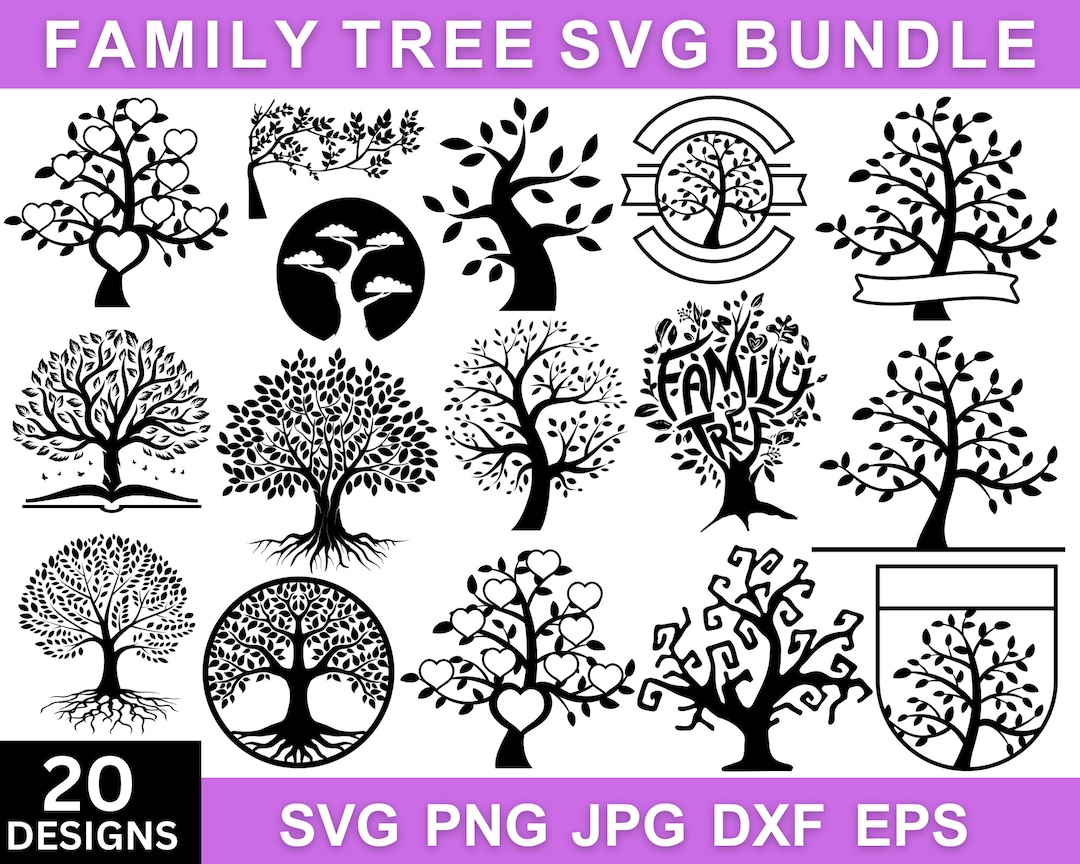 Family Tree Svg Bundle, Family Tree Png, Family Tree Clipart, Family ...