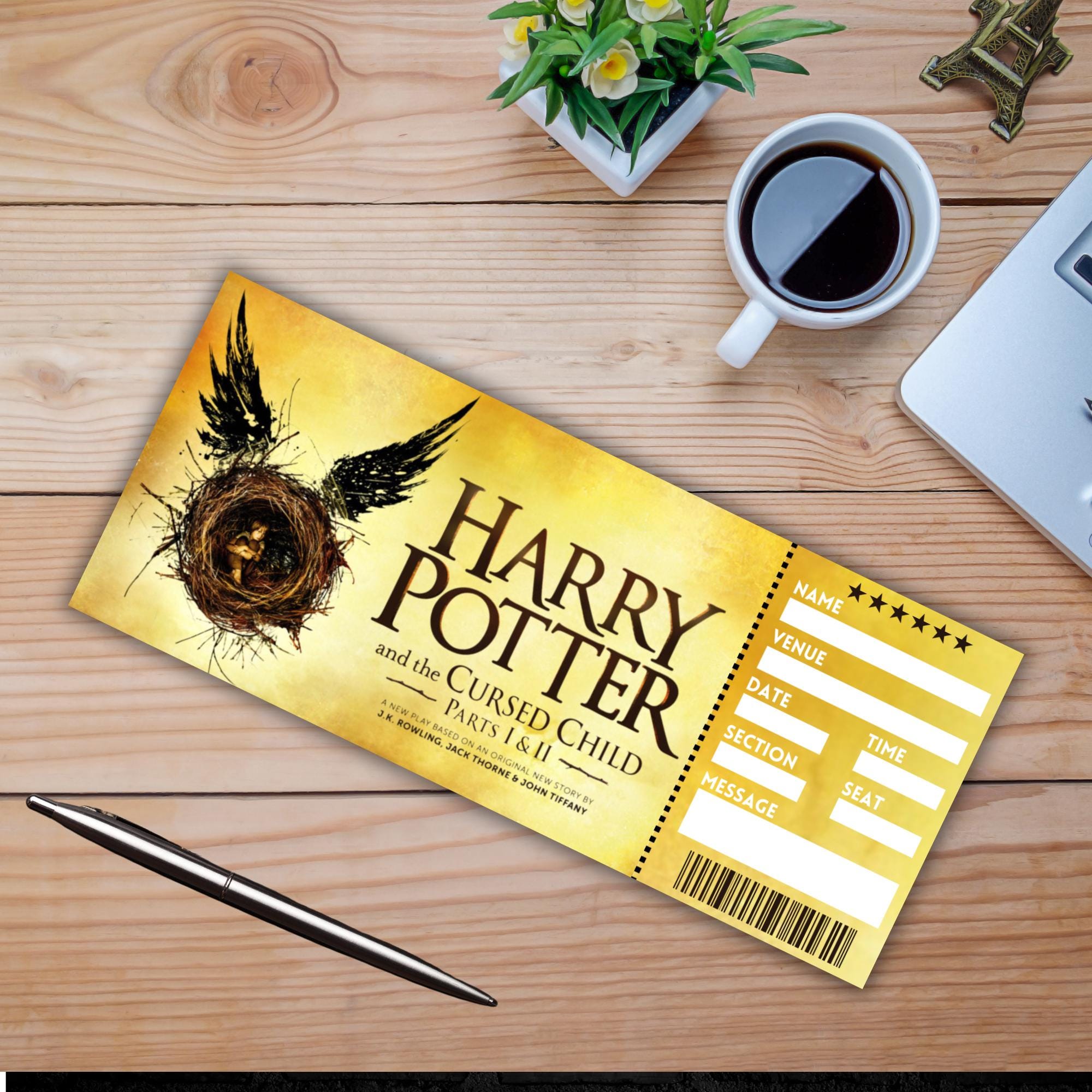 Editable Cursed Child Surprise Ticket Template, Event Gift Ticket ...