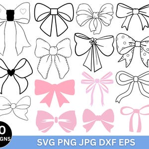 Ribbon Coquette Bow Svg Bundle, Ribbon Bow Svg, Ribbon Svg, Hair Bow ...
