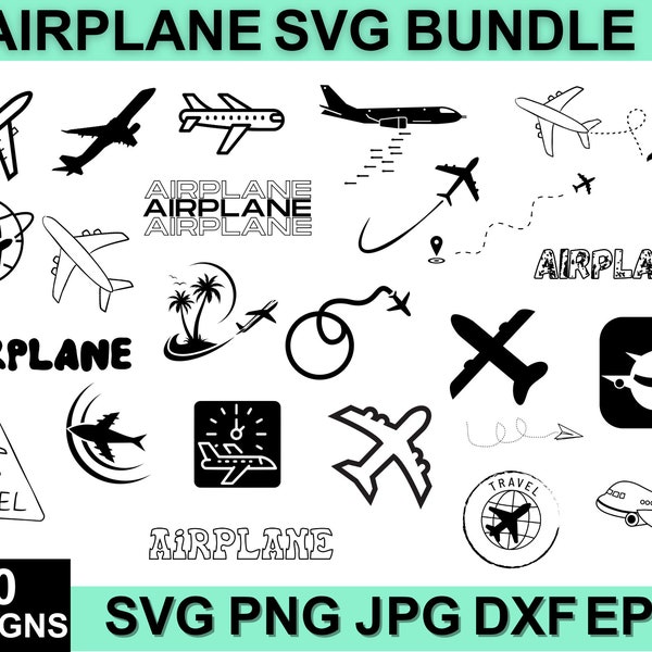 Airplane Svg - Etsy