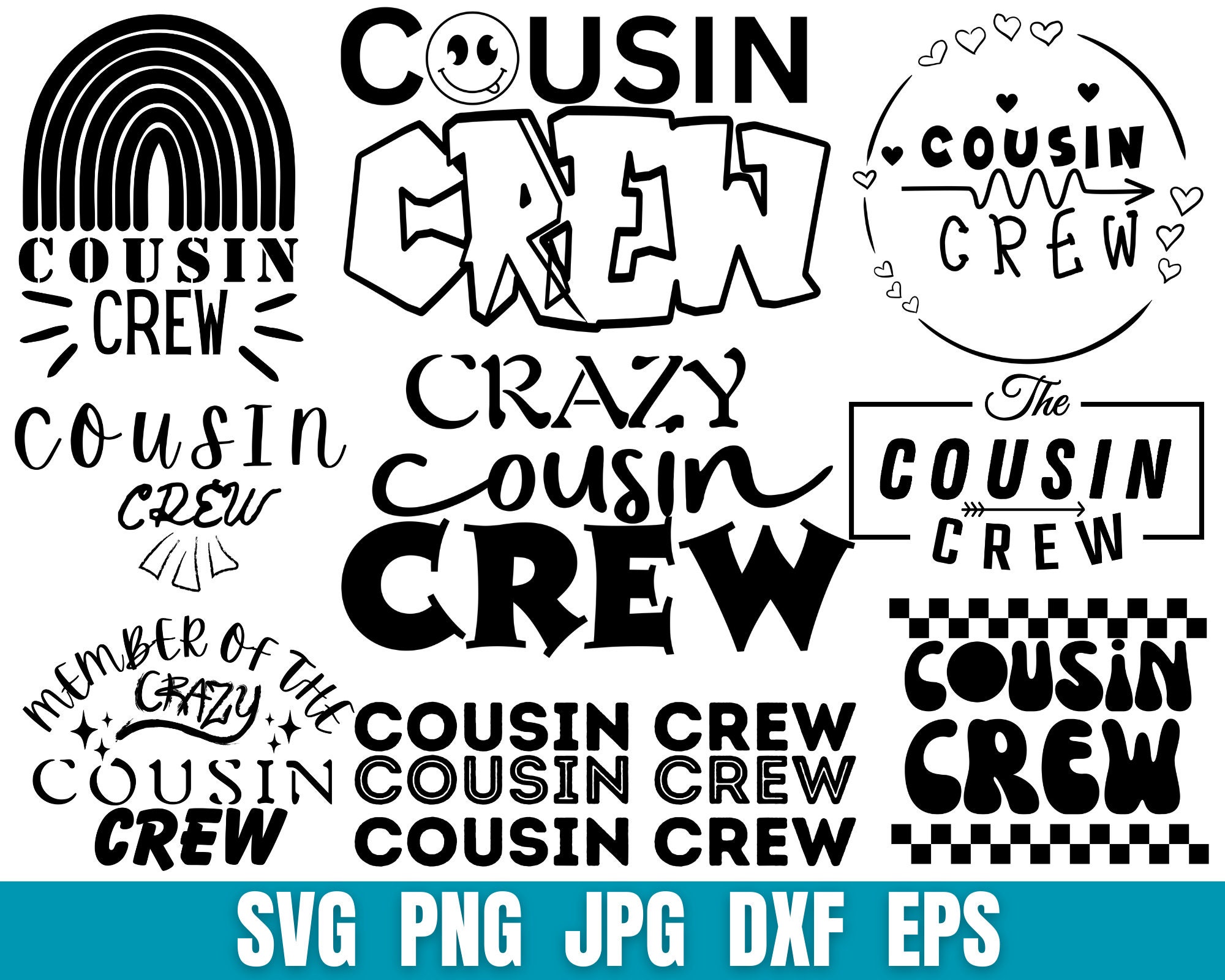 Cousin Crew Svg Cut Files, Cousins Svg Bundle, Cousin Shirt Svg, Cousin ...