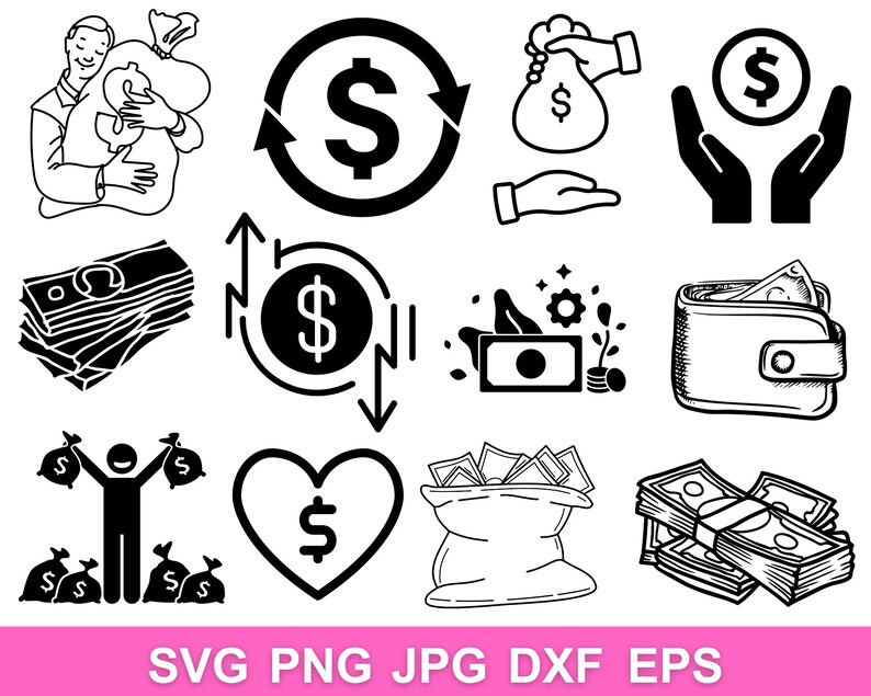 Money Svg, Money Clipart, Money Png, Money Vector, Money Dxf ...