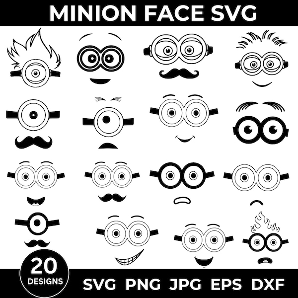 Minion Printable Faces - Etsy UK