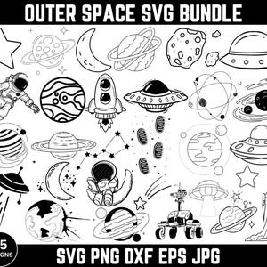 Outer Space Svg Bundle, Planet Svg, Astronaut Svg, Solar System Svg ...