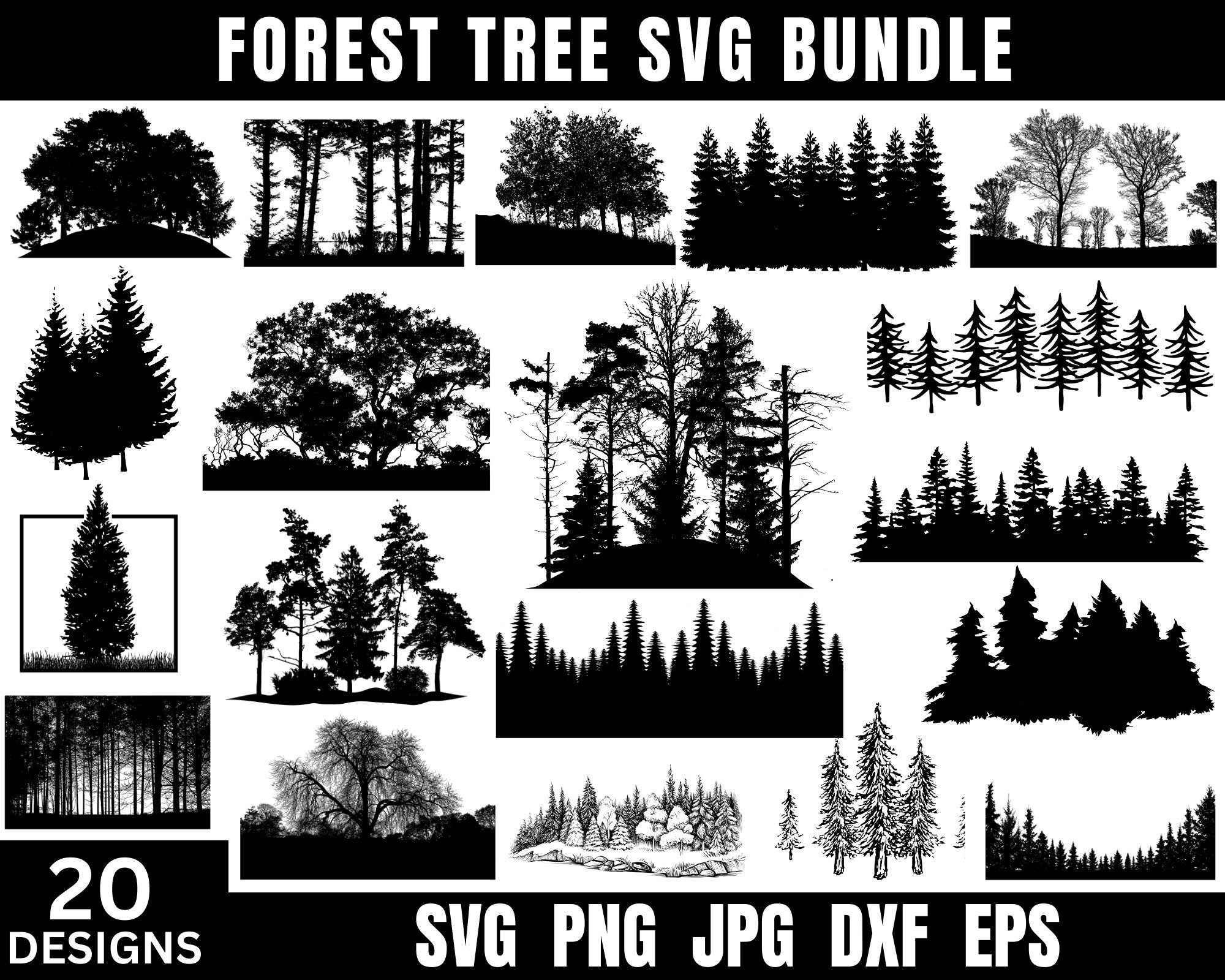 Forest Tree Svg, Pine Trees Svg, Forest Svg, Nature Svg, Tree ...