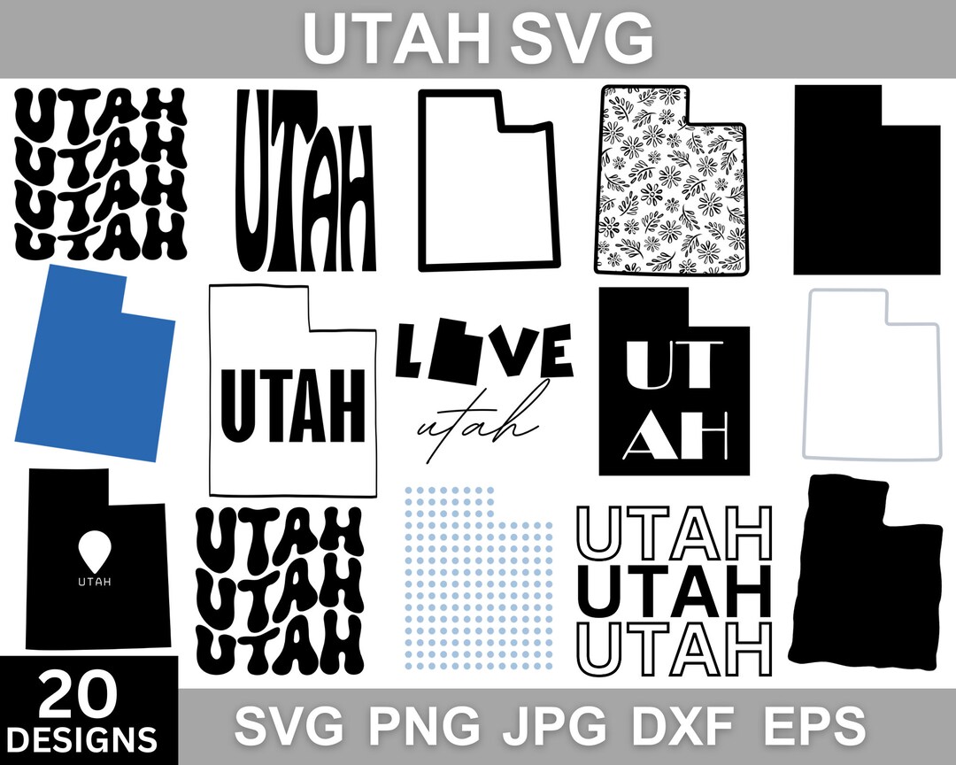 Utah Svg Bundle, Utah Png, Utah Dxf, Utah Silhouette, Utah Vector Files ...