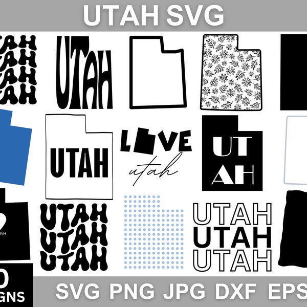 Utah Map Svg - Etsy
