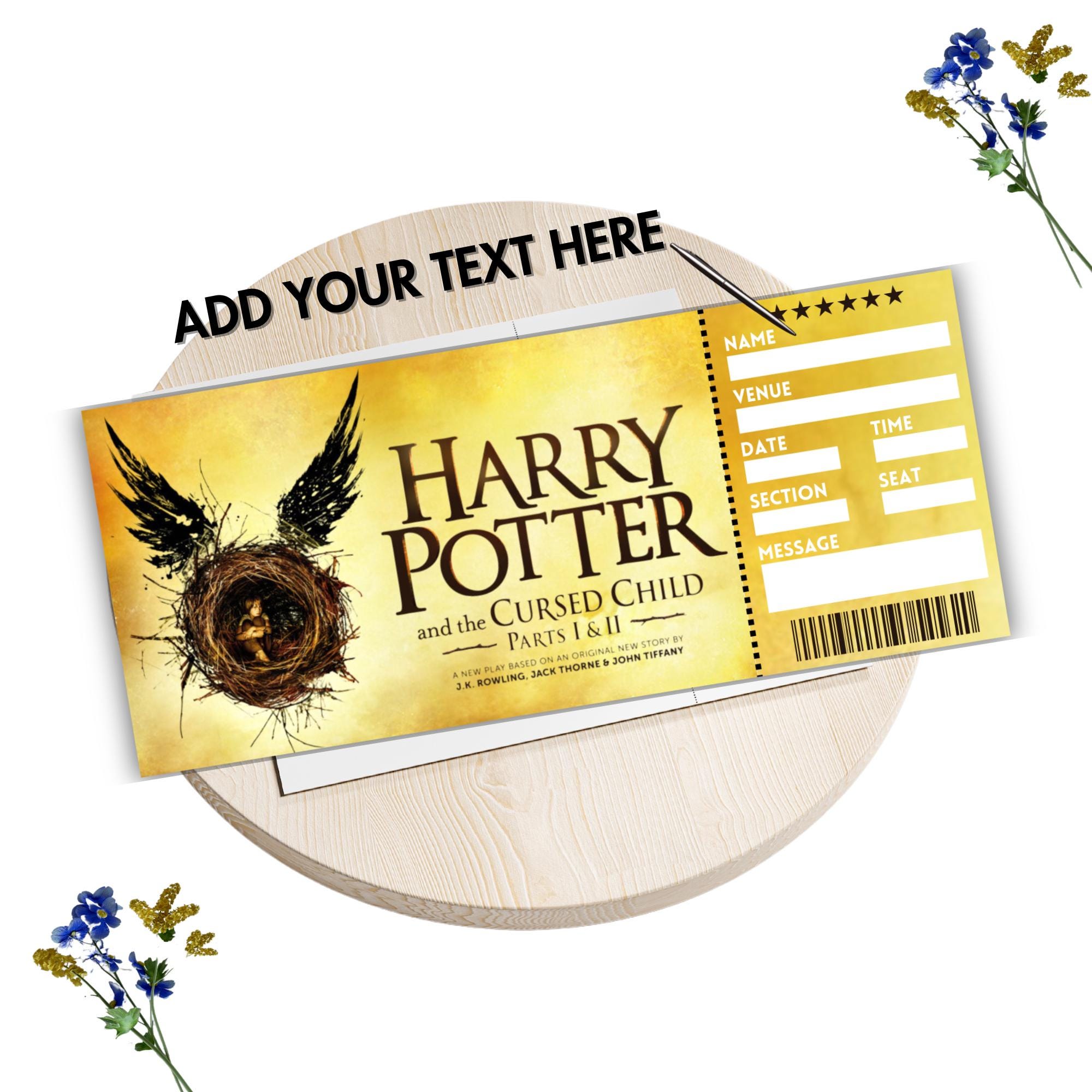 Editable Cursed Child Surprise Ticket Template, Event Gift Ticket ...