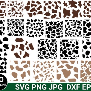 20 Cow Print Svg Png Bundle, Cow Print Pattern, Cow Print Png, Cow ...