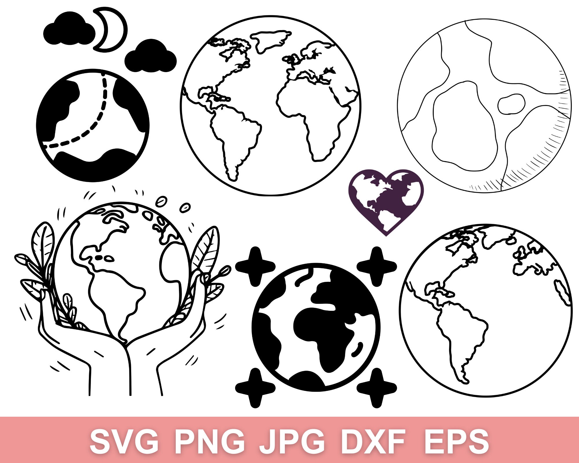 Earth Svg Bundle, Earth Clipart, Earth Vector, Earth Day Svg, Earth Day ...