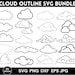 Cloud Svg Bundle, Cloud Outline Svg, Cloud Clipart, Cloud Png Bundle ...