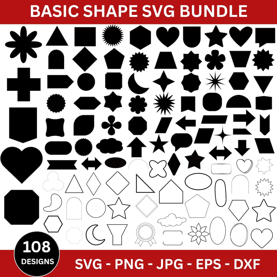 Basic Shape Svg Bundle, Basic Shape Png Bundle, Basic Shape Clipart ...
