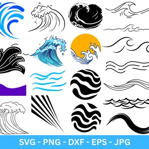 Wave Svg Bundle, Water Waves Svg, Ocean Waves Svg, Drop Svg, Tidal Wave ...
