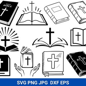 Bible Book Svg Bundle, Svg Files for Cricut, Vector Bible Svg Png, Book ...