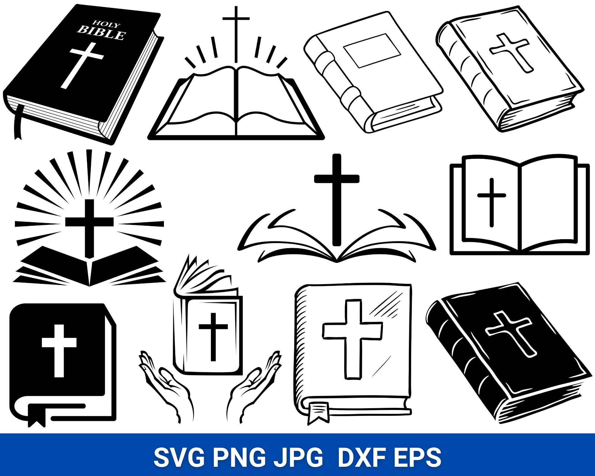 Bible Book Svg Bundle, Svg Files for Cricut, Vector Bible Svg Png, Book ...
