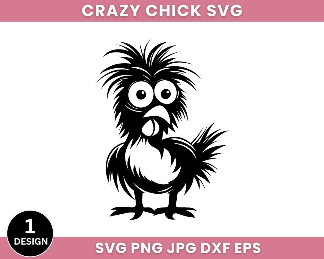 Crazy Chicken Svg Png, Rooster Chicken, Chicken Vector File, Funny ...