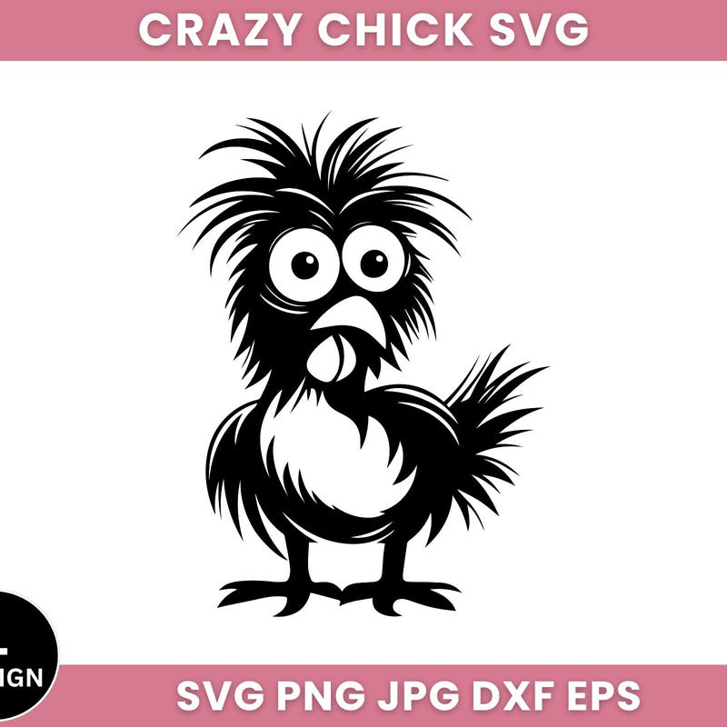 Crazy Chicken Svg - Etsy