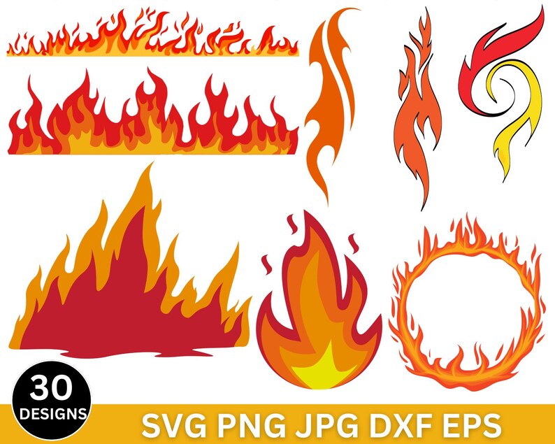 Fire Svg Bundle, Fire Clipart, Fire Png Bundle, Fire Flames Svg, Fire ...