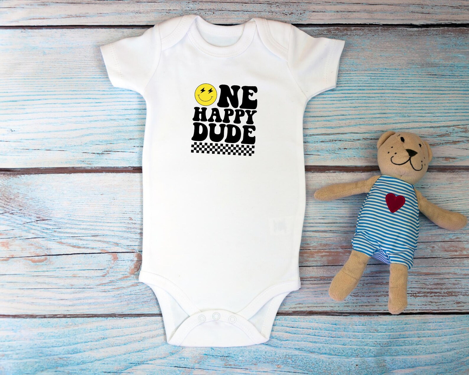 One Happy Dude Svg Png Bundle, Birthday Shirts Svg,retro Smiley Emoji ...